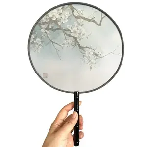 Vintage | Accessories | Chinese Cherry Blossoms Paddle Hand Fan W ...